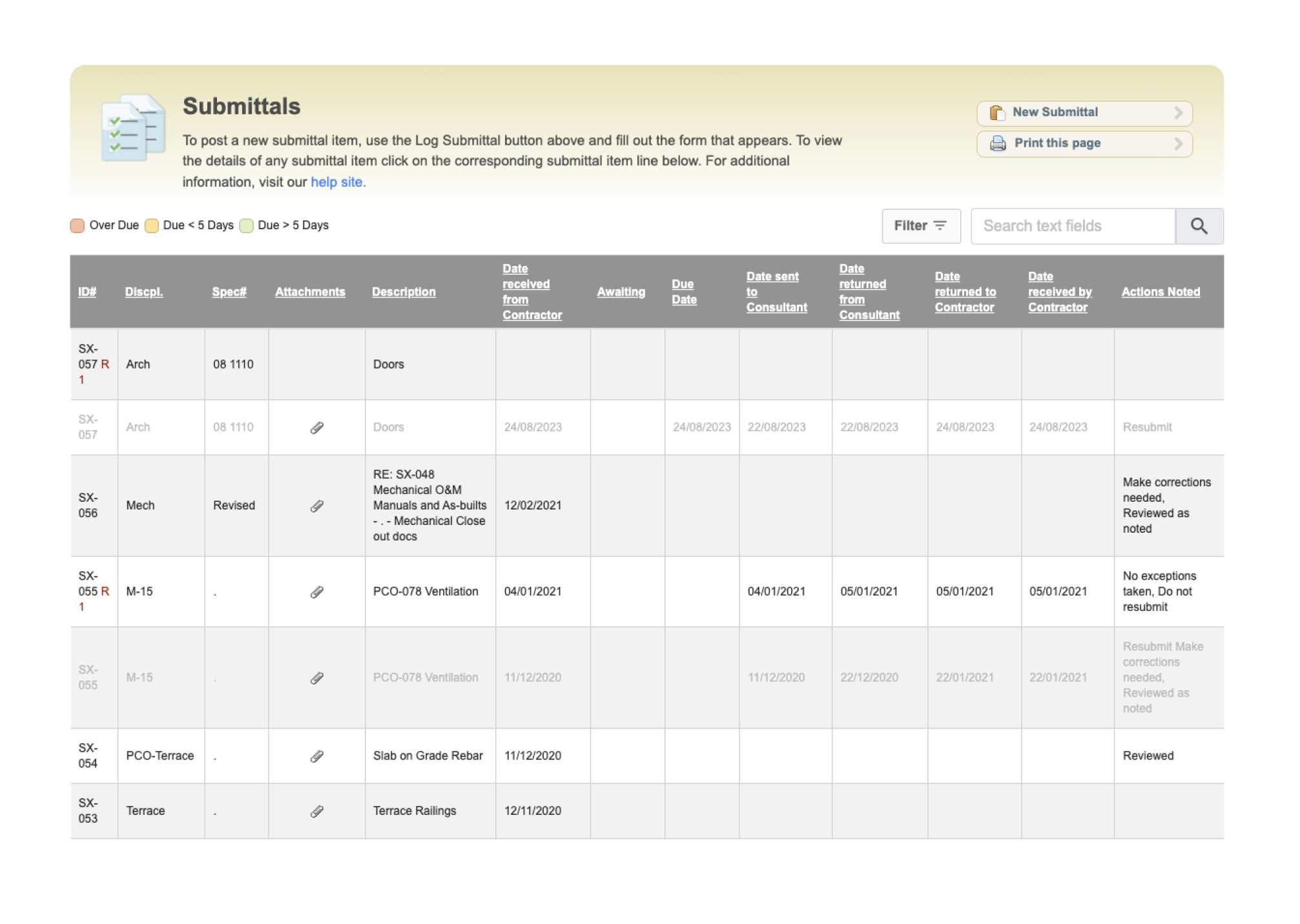 Submittals and Transmittals - Contract Administration Software