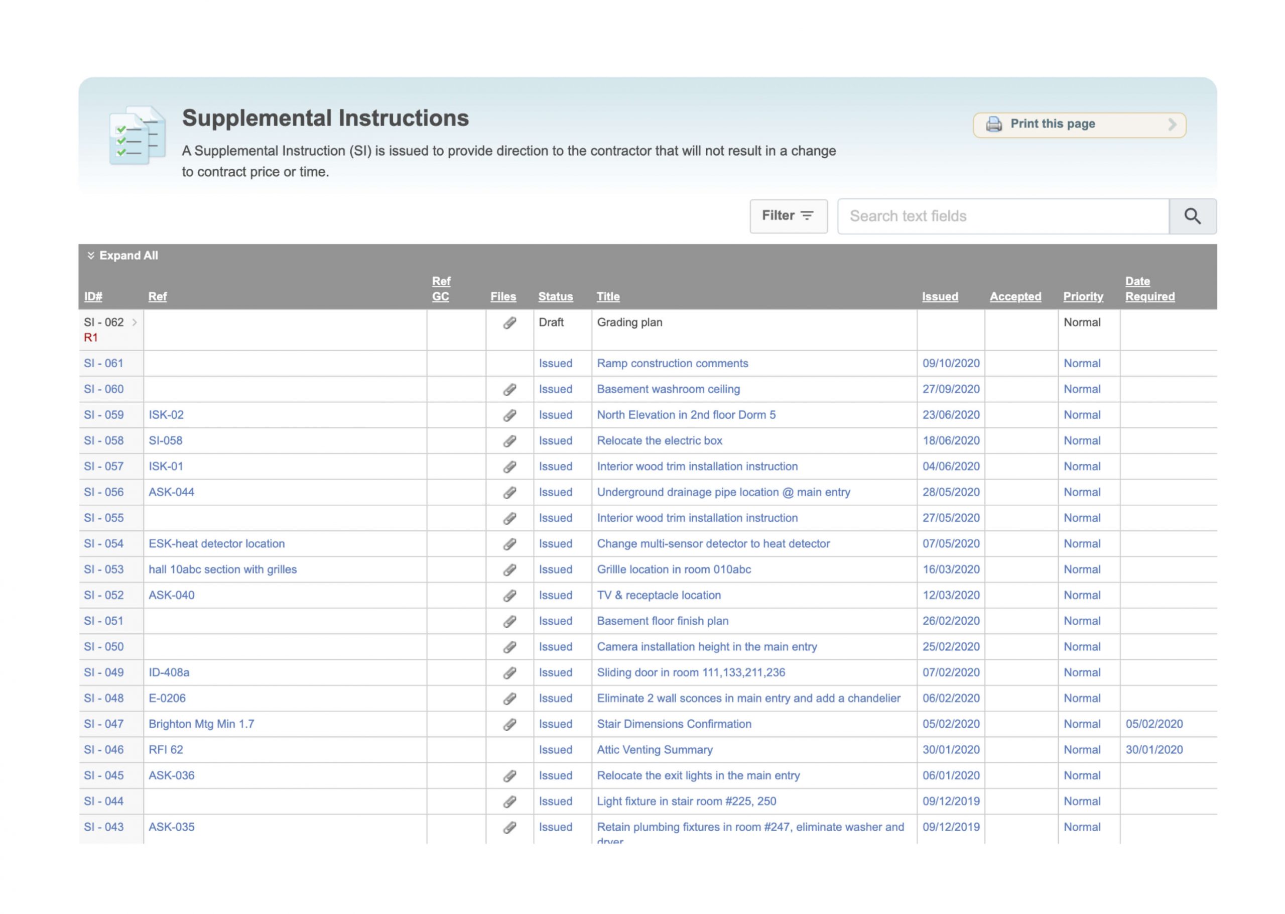 Supplemental Instructions - Contract Administration Software