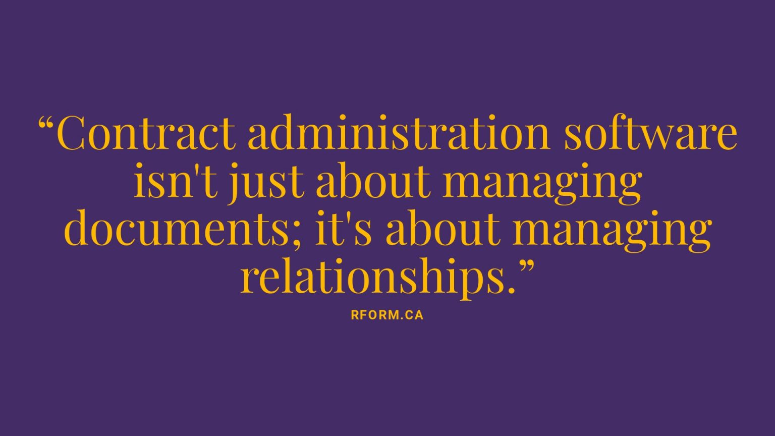 RForm - Home - Contract Administration Software